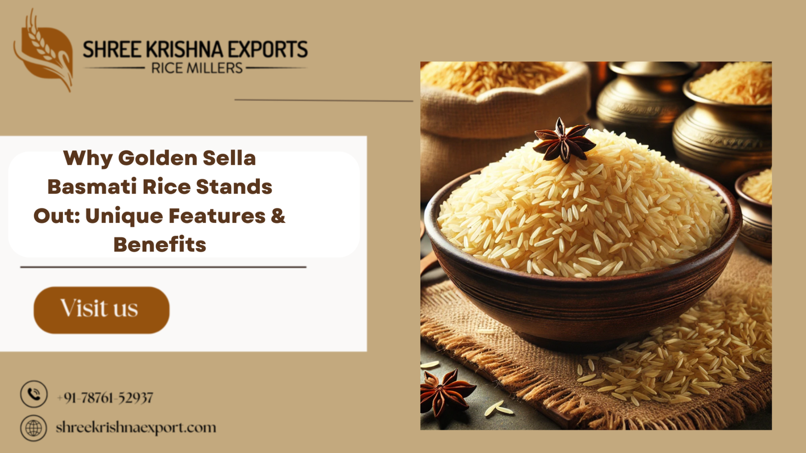 Golden Sella Basmati Rice, Premium Quality, Aroma & Taste | Shree ...